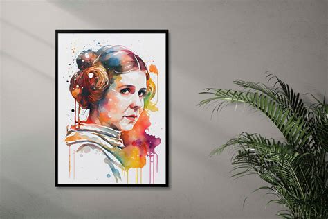 Princess Leia Star Wars Watercolor Art Print Princess Leia Star Wars