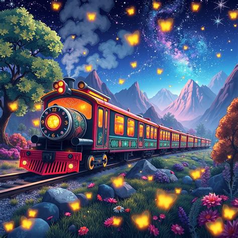 Whimsical Firefly Train Adventure