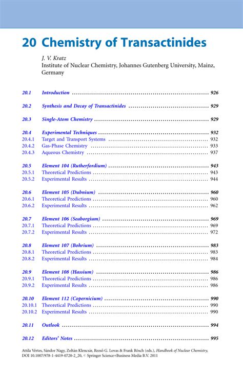 Pdf Chemistry Of Transactinides