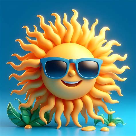 Premium Photo A Sun With Sunglasses And A Sun Wearing Sunglasses