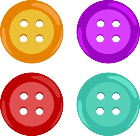 Cute Buttons Illustration Vector On White Background 13611066 Vector