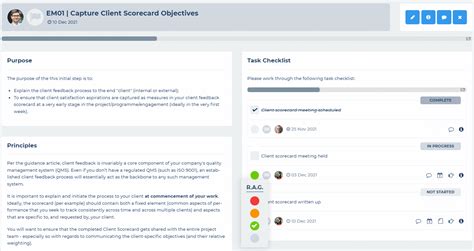 Task Status RAG Rating Blog Method Grid