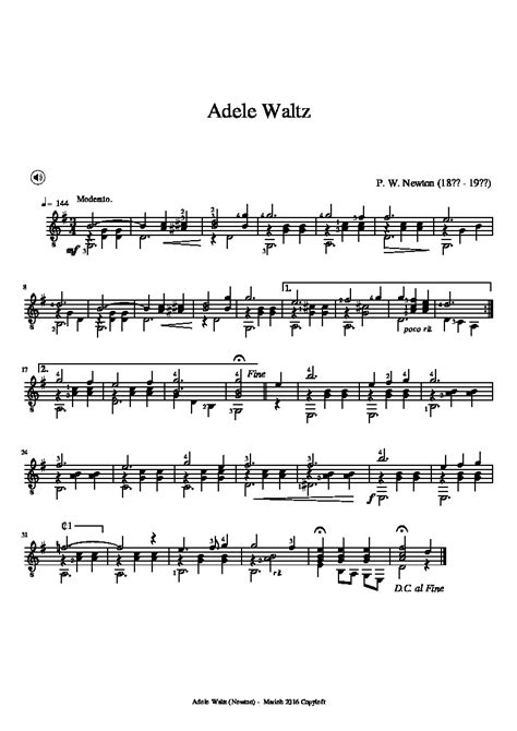 Marieh Collection Adele Waltz Newton P W Classical Guitar