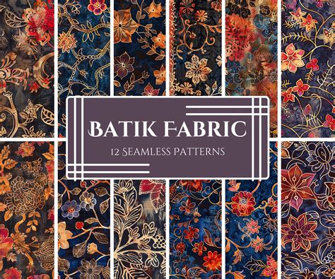 Southeast Asian Batik Pattern Pack Floral And Geometric Png Digital