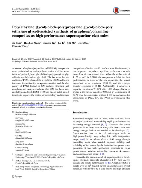 Pdf Polyethylene Glycol Block Polypropylene Glycol Block Poly