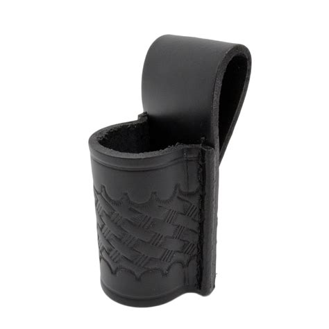 Leather Compact Stinger Flashlight Holder Basketweave Flashlight Holder