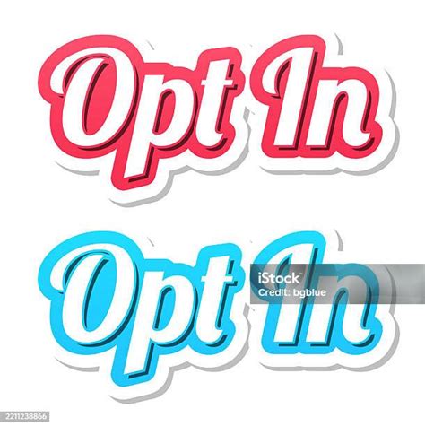 Opt In 3d Text In Red And Blue On White Background Stock Illustration