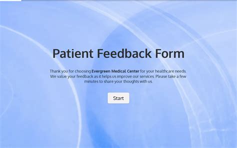 Patient Feedback Form Template