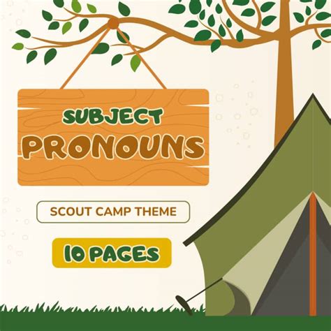 Grammar Worksheet Subject Pronouns With Scout Camp Theme By Jane Kina