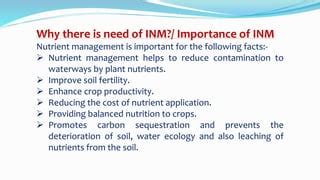 Integrated Nutrient Management (INM) | PPTX