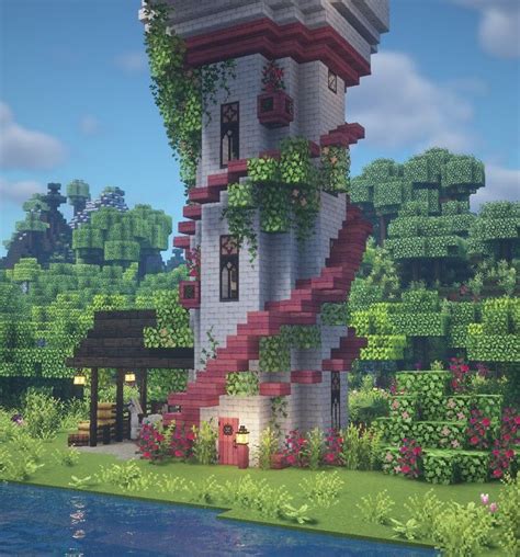 Rose Tower Minecraft Fairytale Tower Minecraft Fairy Tale House