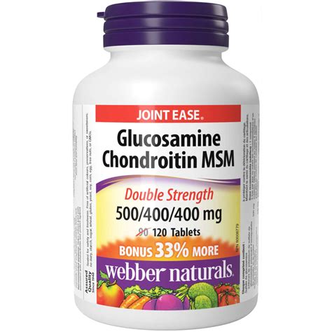 Webber Double Strength Glucosamine Chondroitin Msm 500 400 400 Mg For