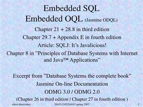 PPT Embedded SQL Embedded OQL Jasmine ODQL PowerPoint Presentation ID 4391999