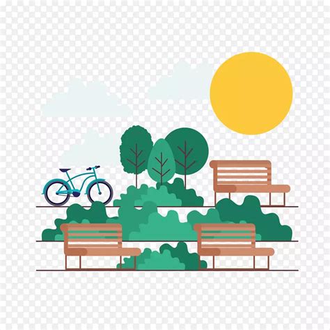 卡通小清新手绘的公园png图片素材下载图片编号qbadppby 免抠素材网