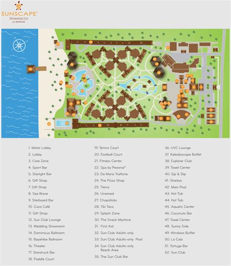 Resort Map Sunscape Dominicus La Romana Bayahibe Dominican Rep