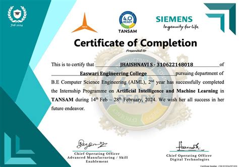 Jhaishnavi Saravanan On Linkedin Tansam Internship Skills