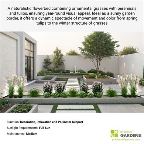 Ornamental Grass Garden Blueprint Colorful Perennial Border Full