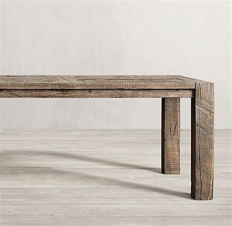 Reclaimed Rustic Oak Parsons Rectangular Dining Table Rustic Oak