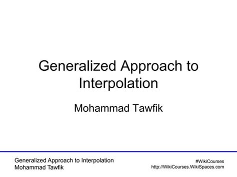 interpolation generalized pdf