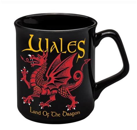 Welsh Mug Black Land Of The Dragon Welsh Ts