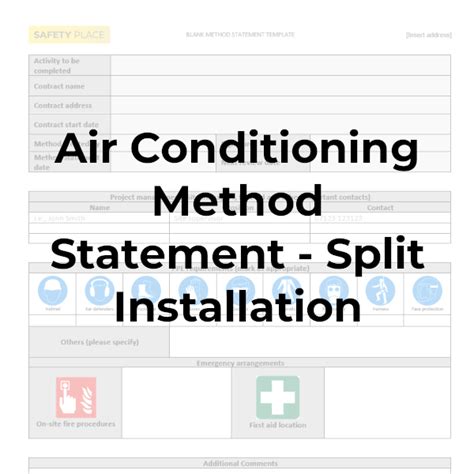 Air Conditioning Method Statement Split Installation Safety Place