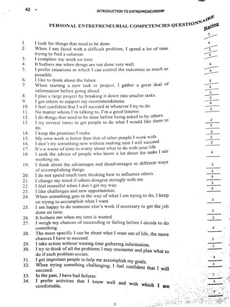 Pec Self Rating Questionnaire 2 Pdf Cognitive Science Cognition