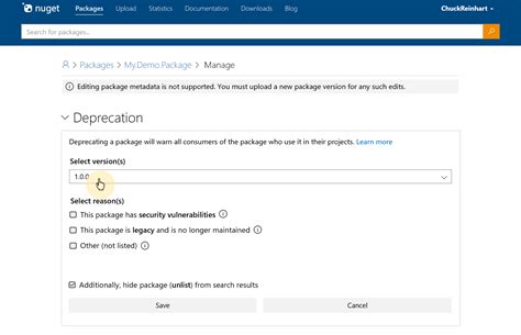 Deprecate Packages · Nugethome Wiki · Github
