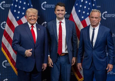 Photo Charlie Kirk Standing With Donald Trump And Rfk Jr At Turning