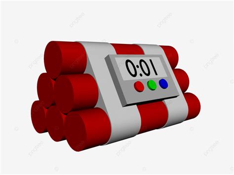 Connected Dynamite Bars With Detonator And Clock Dynamite Sticks Red Grenade Graphics Png