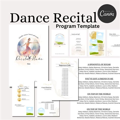 Dance Recital Program Template For Performances Dance Teacher Tool
