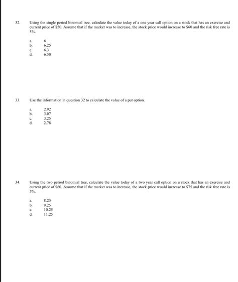 Solved Using The Single Period Binomial Tree Calculate Chegg