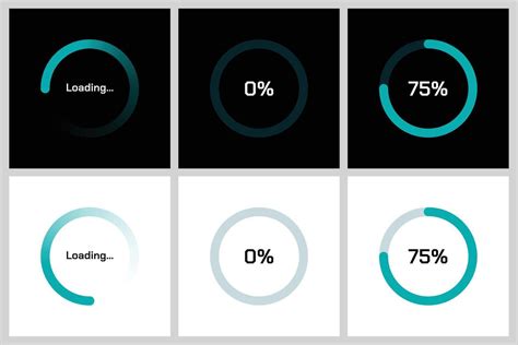 Progress Bar And Circular Loader Ui Elements With Percentage 60271619