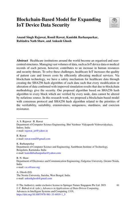 Pdf Blockchain Based Model For Expanding Iot Device Data Security