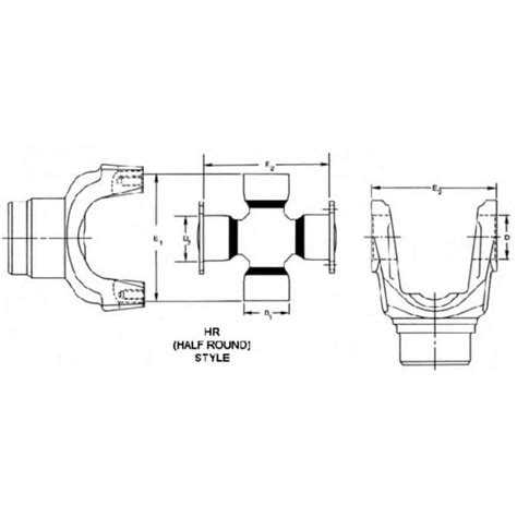 Spicer 1810 Series Half Round Greaseable Universal Joint 25676x