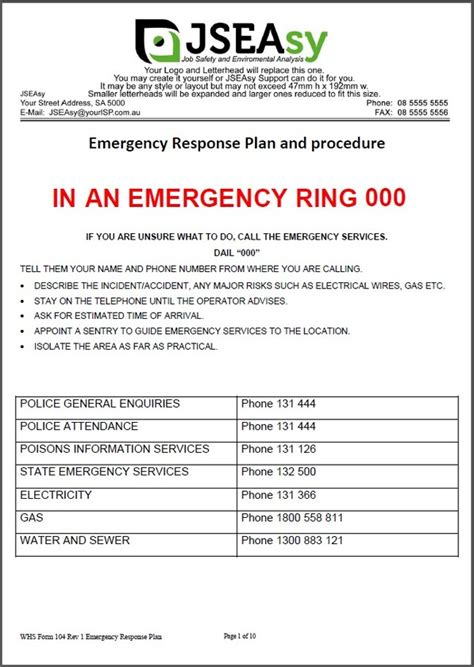 Emergency Response Procedures Jseasy