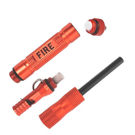 Emergency Firestarter All Weather Survival Tool With Whistle And Glass