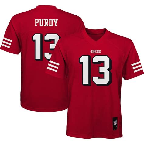 Brock Purdy 13 San Francisco 49ers Youth Player Jersey Scarlet Bluefink