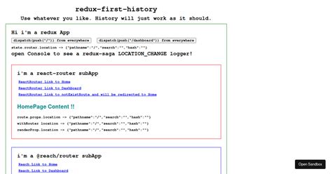 Redux First History Demo Codesandbox