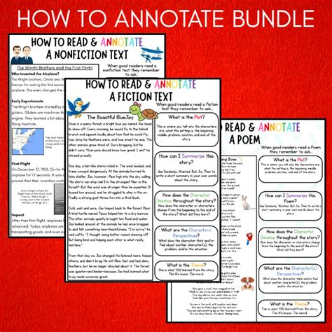 How To Annotate Texts Bundle Fiction Nonfiction And Poetry Anchor