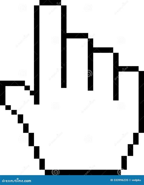 Pixel Hand Cursor Mouse Pixel Hand Cursor Cursor Pointer Icon Pixelated Hand Cursor Stock