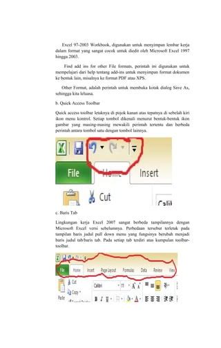 Menu Dan Ikon Microsoft Excel Doc