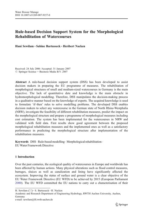 Pdf Rule Based Decision Support System For The Morphological