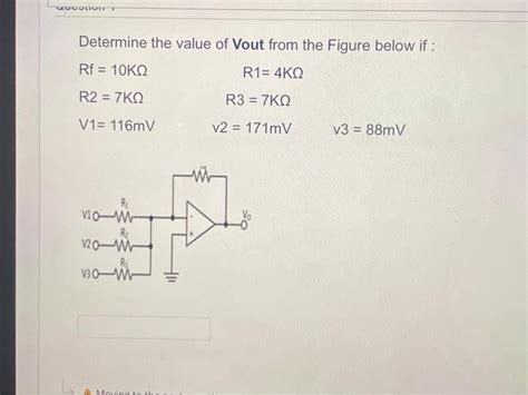 solved determine the value of vout from the figure below if