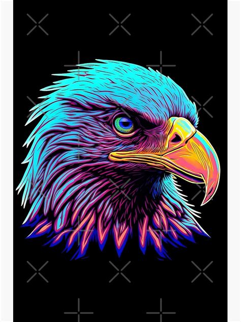 Glaring Bald Eagle Blacklight Poster For Sale By Soda Pop Art 87