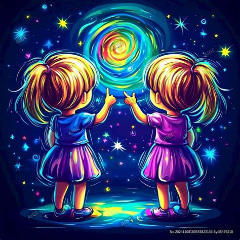 Ai创作图q版卡通姐妹 宇宙女孩插画 双胞胎女孩 卡通姐姐小妹妹女孩 两个斗蟋蟀的小女孩 两小无猜插画 双胞胎姐妹 双鱼座卡通插画 敬礼男孩女孩 玩的两个小女孩 两个握手的小女孩 双孩 卡通闺