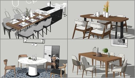 5026 Dining Table And Chair Sketchup Model Free Download Sketchup