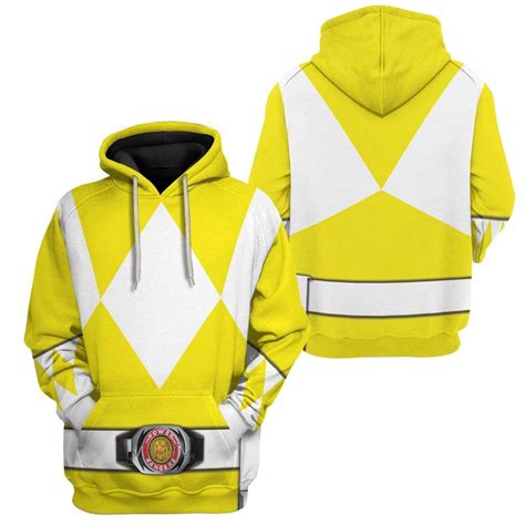 Cosplay Yellow Mighty Morphin Power Ranger Costume Hoodie Sweatshirt T