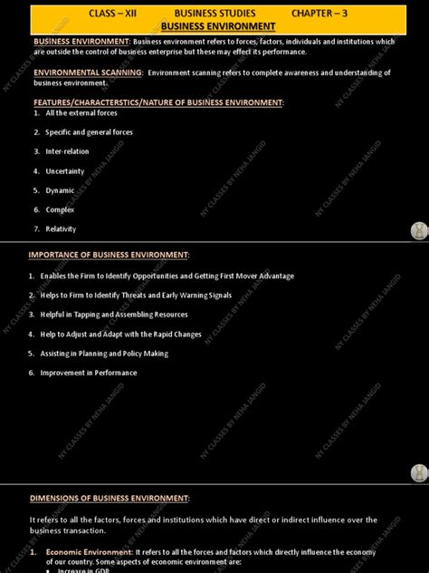 Notes Of Business Environment Class 12 Pdf Legal Tender Economies