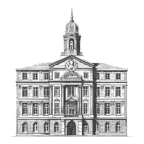 Elegant Classical Building Facade Architectural Sketch Stock Vector Illustration Of Palace