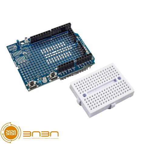 شيلد پروتوتايپ آردوينو Uno همراه با برد برد باباخانی الکترونیک